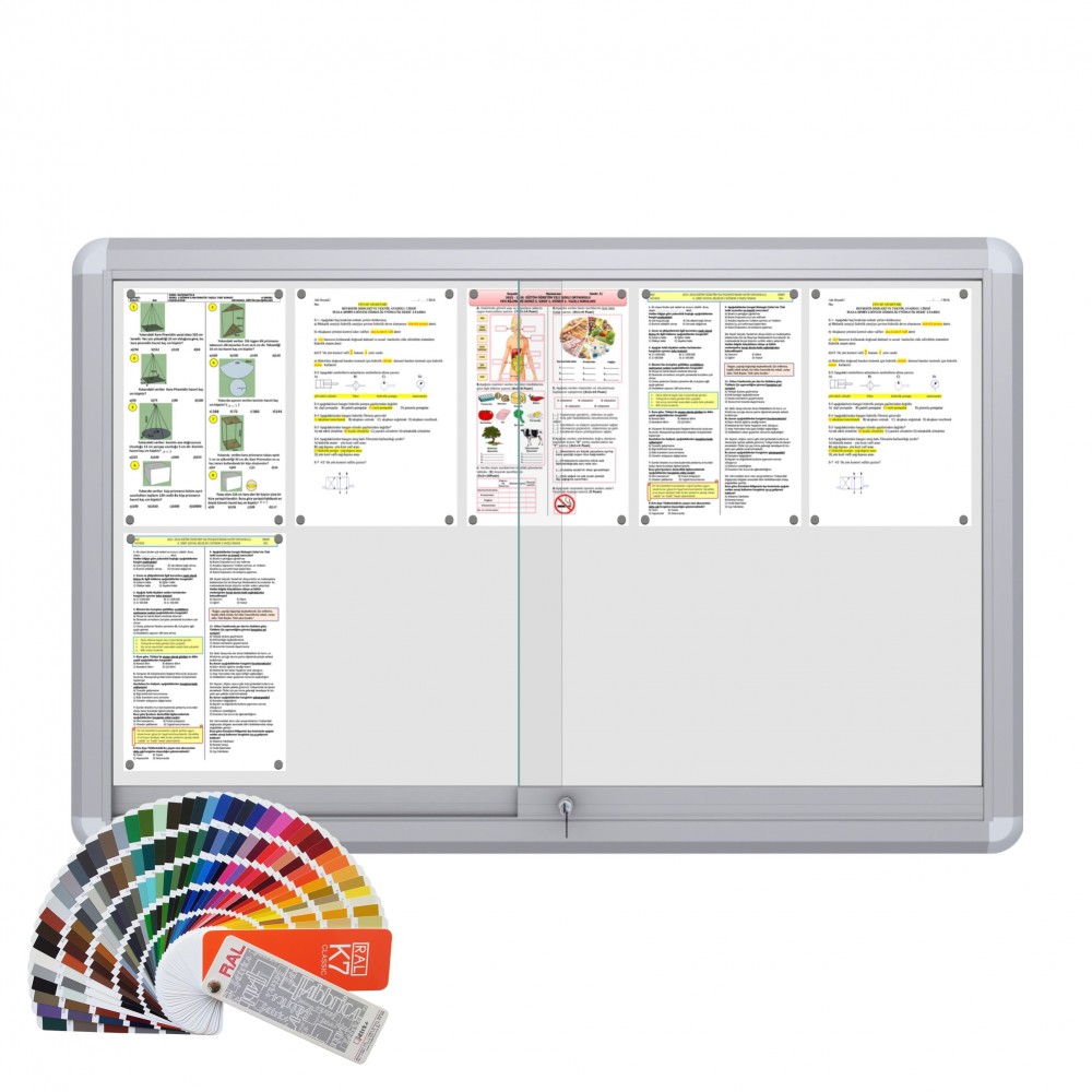 RAL MAXI Sliding Notice Board – Magnetic 10 x DIN A4