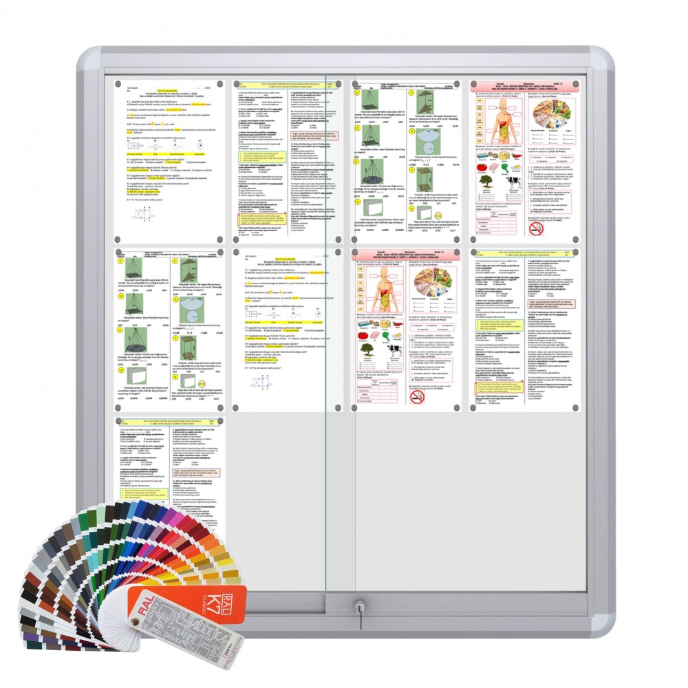 MAXI Sliding Notice Board – Magnetic 12 x DIN A4