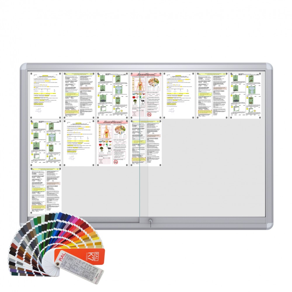 RAL MAXI Sliding Notice Board – Magnetic 21 x DIN A4